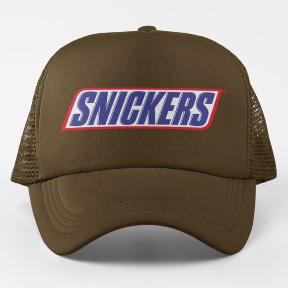 Accessories | New Snickers Logo Foam Trucker Mesh Snapback Hat Brown ...